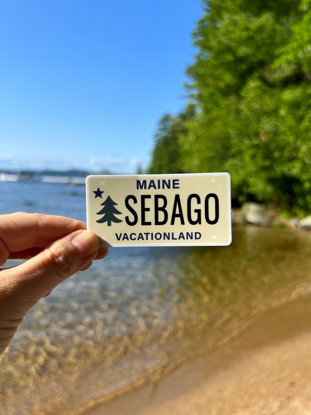 Sebago Lake Sticker - Maine 1901 Flag License Plate Stickers - Maine ...
