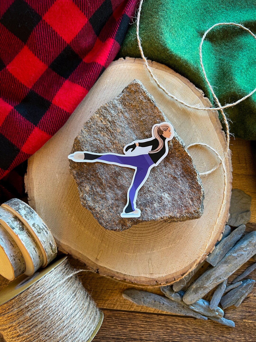 Winter Figure Skater Sticker - Ice Skating Vinyl Skater - Etsy