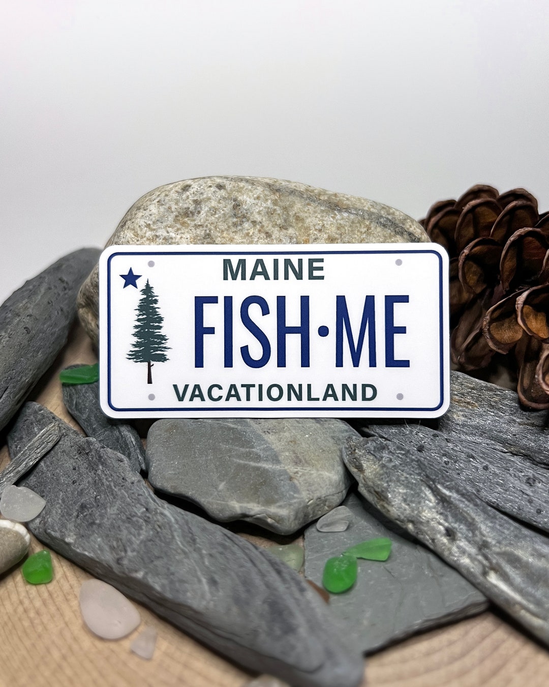 New! FISH MAINE - 2 Style Options - Maine 1901 Flag License Plate ...