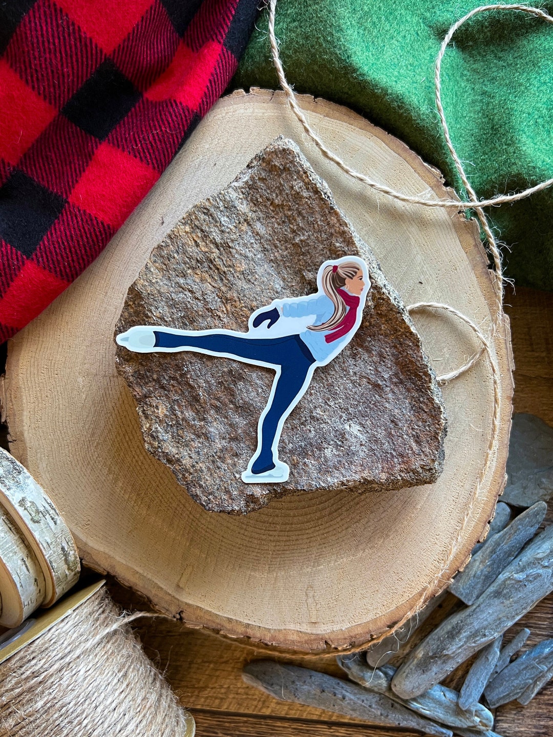 Winter Figure Skater Sticker - Ice Skating Sticker - Etsy