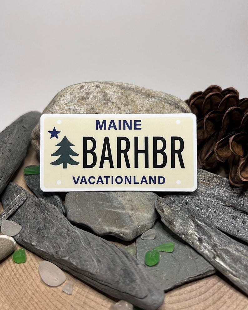 Bar Harbor Sticker - Maine 1901 Flag License Plate Stickers - Maine ...