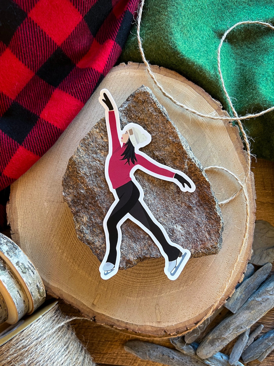 Outdoor Figure Skater Sticker - Ice Skating Sticker - Winter Skater - Etsy