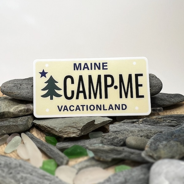 Maine License Plate Sticker - Etsy