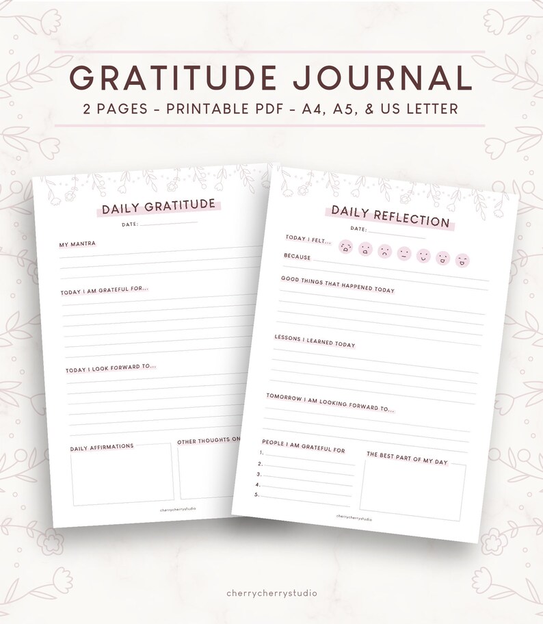 Diario de gratitud Descarga instantánea PDF imprimible | Etsy