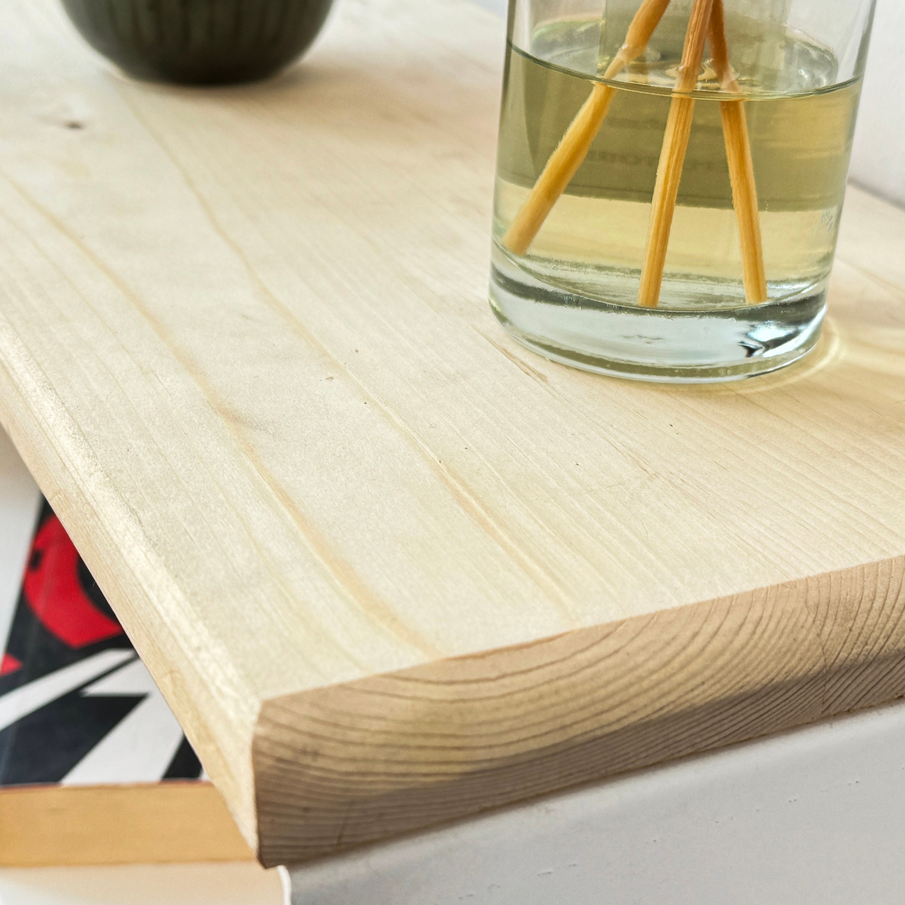 Spruce Floating Nightstand Bedside Table Minimalist Wall Mounted Shelf Mid Century Modern ...