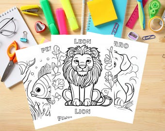 Teacher-created Bilingual English Spanish Wild Animals Coloring ...