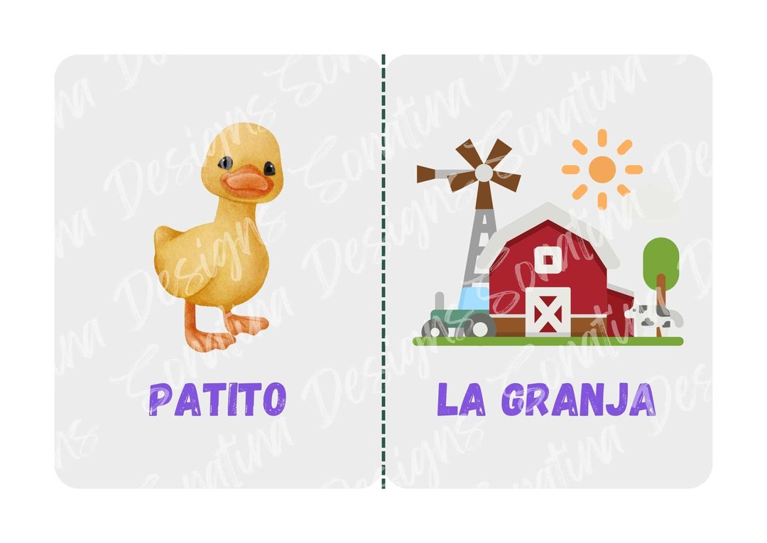 Spanish Flash Cards - La Granja - Etsy