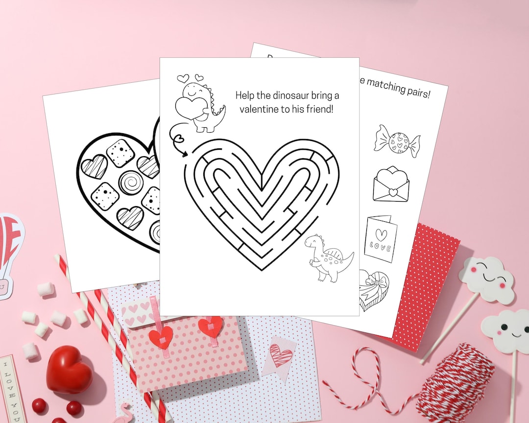 Valentine's Day Worksheets & Coloring Pages - Etsy