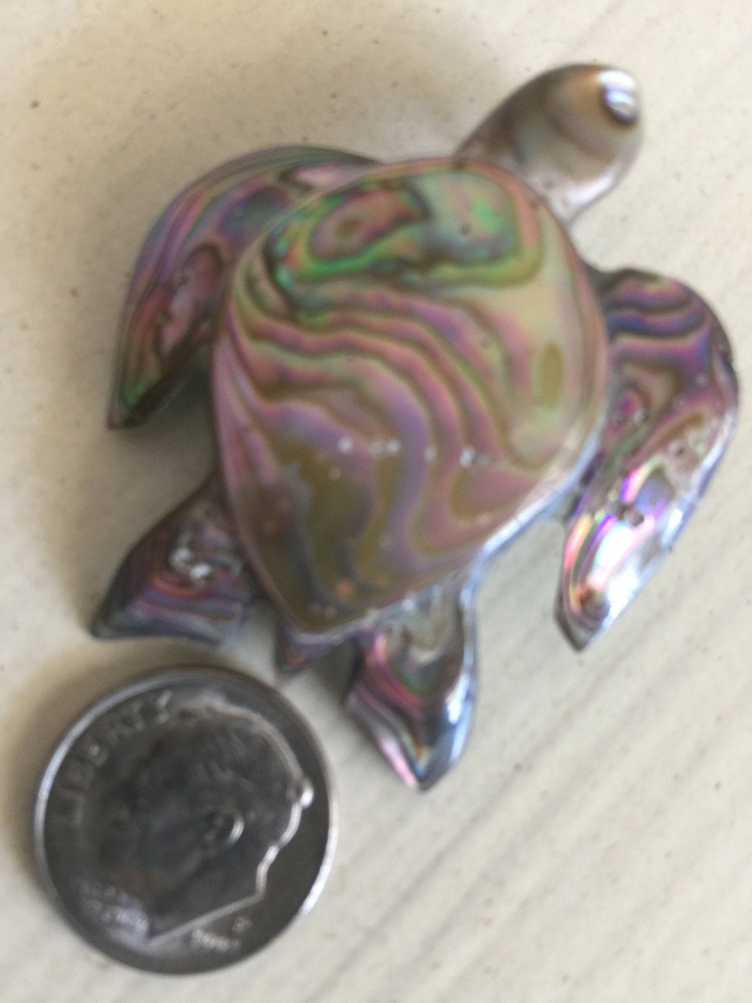 Hand Carved Abalone Sea Turtle With Gold Filled Bale - Etsy