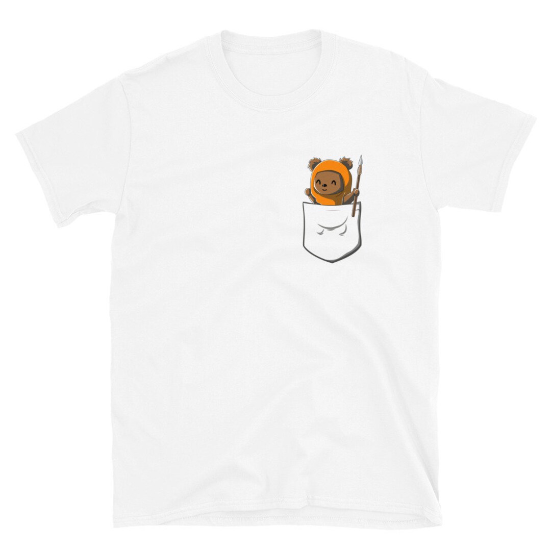 Happy Ewok in A Pocket Cute Little Critter Waving Short-sleeve Unisex T ...