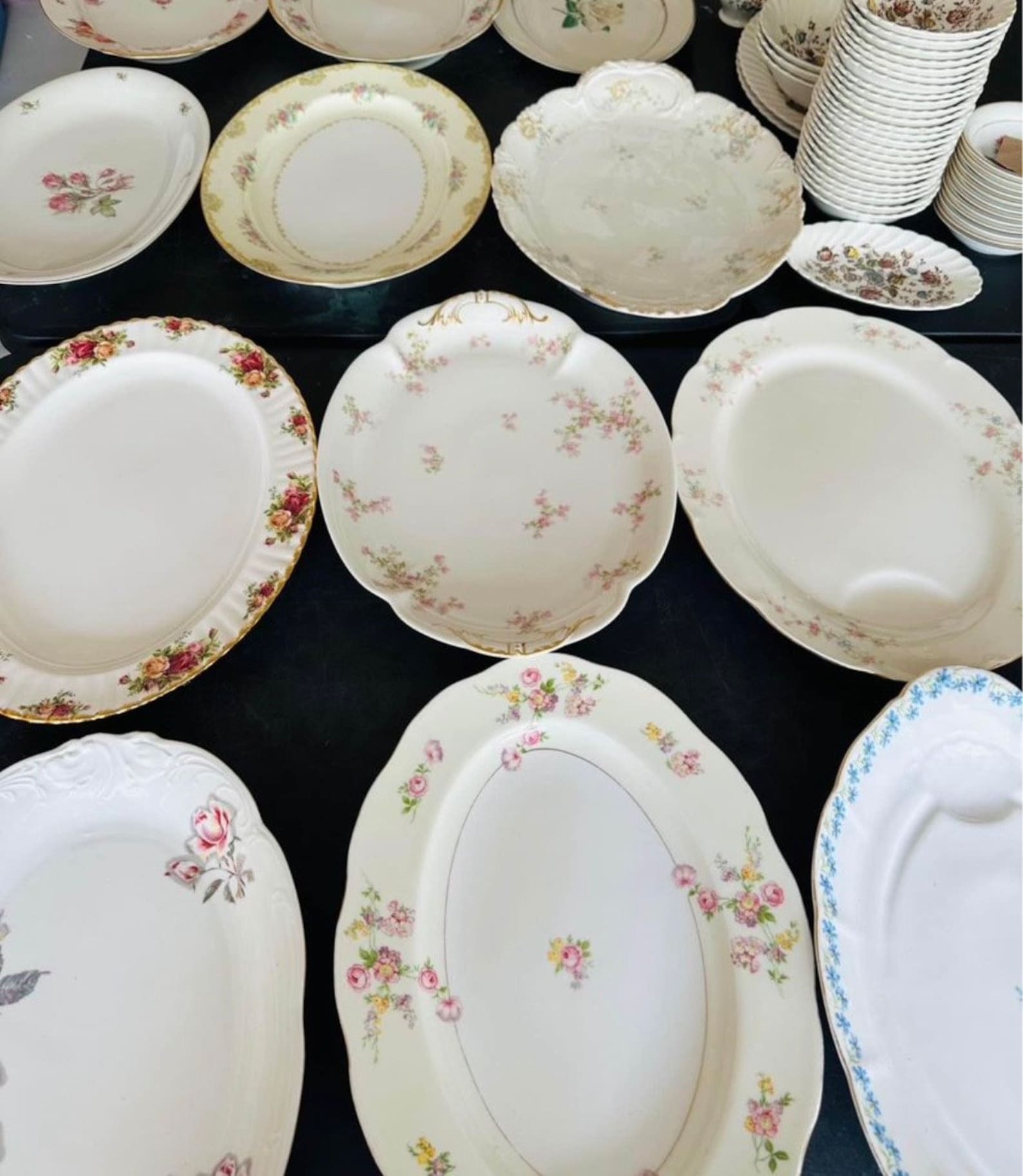Vintage China Platters - Mismatched Porcelain Trays - Assorted Mix and ...