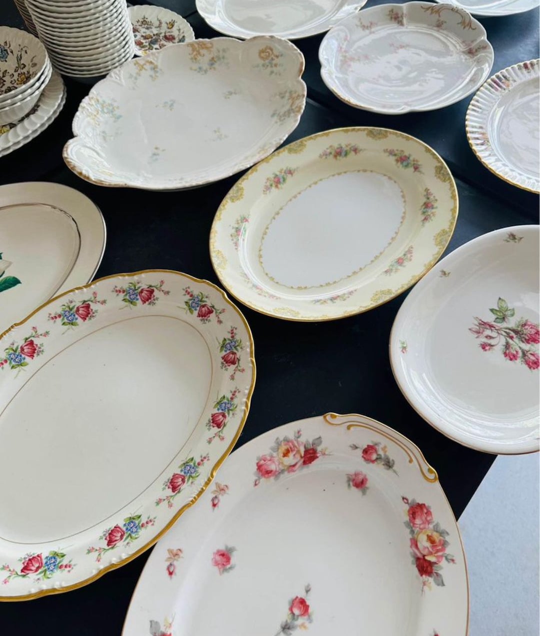 Vintage China Platters - Mismatched Porcelain Trays - Assorted Mix and ...