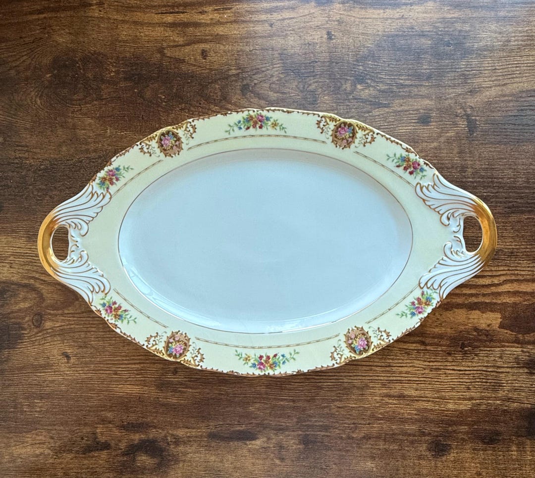Black Knight Oval Serving Platter Patricia Brown Pattern - Vintage ...