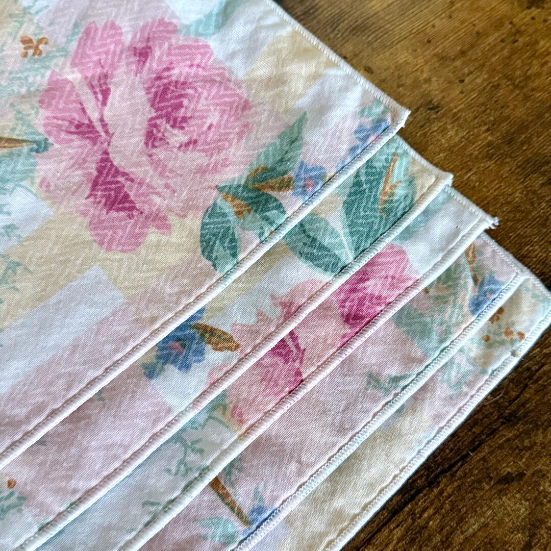 Vintage Floral Placemats - Rose Table Linens Set of 5 - Etsy