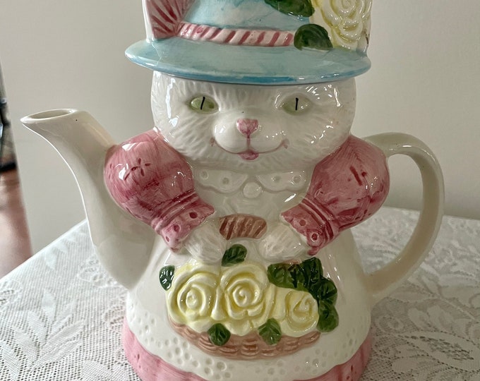 Vintage Cat Teapot - Unique Teapot - Tea Party Supply and Decor - Gift ...