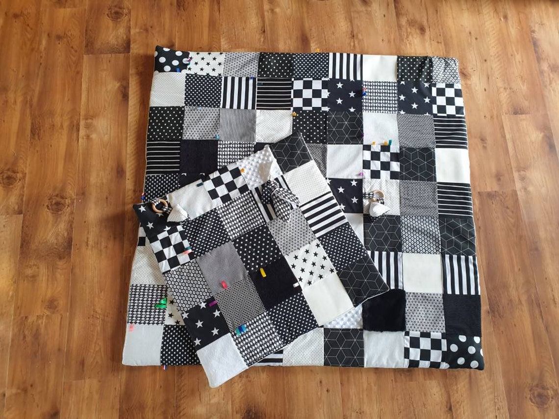 Tapis sensoriel Montessori Noir et blanc Tapis d'éveil | Etsy France