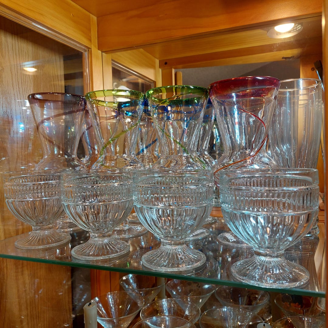 Anchor Hocking Set of 4 Fairfield Clear Pattern Dessert Parfait Cups ...