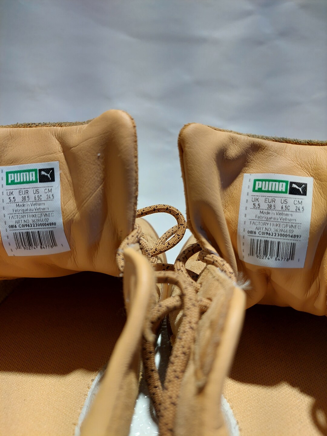 PUMA Basket Trainers Size 6.5C Tan Suede Shoes With Brown Gum Soles. - Etsy