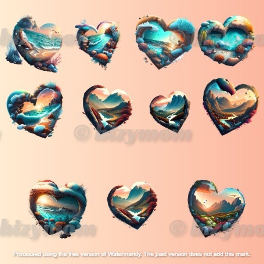 Heart Scenes PNG Bundle - Etsy