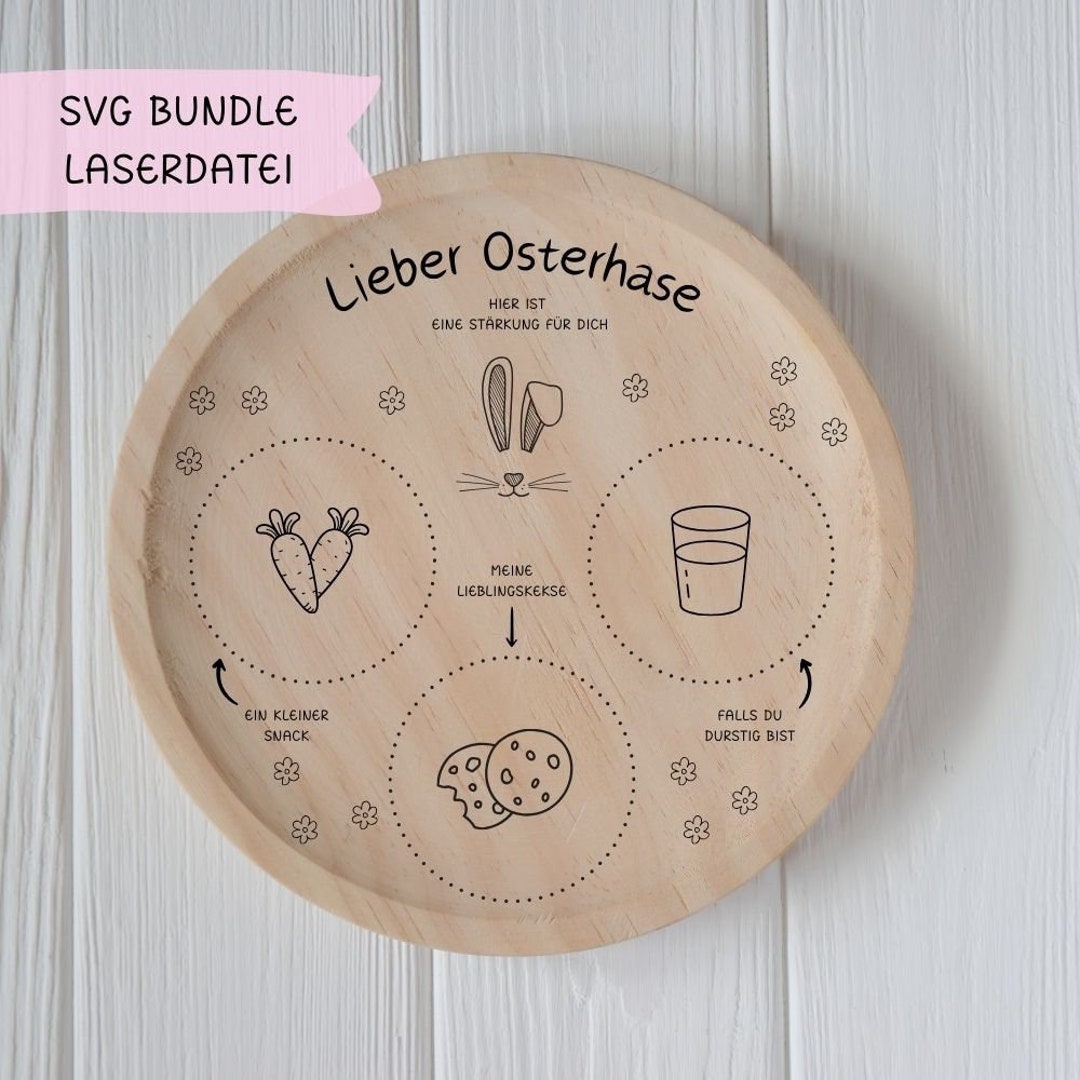 Easter Plate SVG Easter Plate SVG Laser File Dear Easter Bunny Easter ...