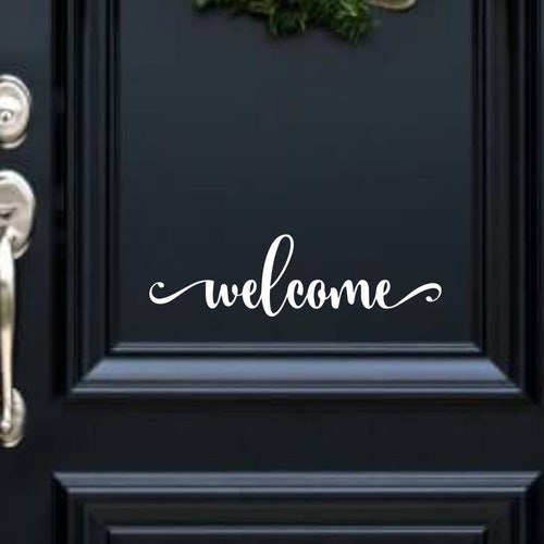 Welcome Vinyl Decal for Front Door Hallway Wall Anywhere. - Etsy