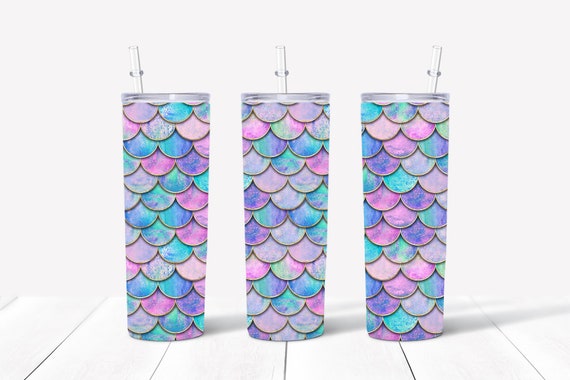 6 Gorgeous Mermaid Scales Patterns Tumbler Template Design for | Etsy