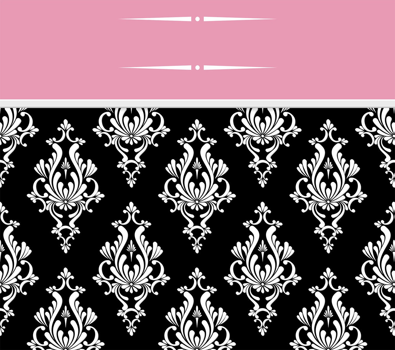 Pink and Black Damask Sublimation Tumbler Template Design for - Etsy