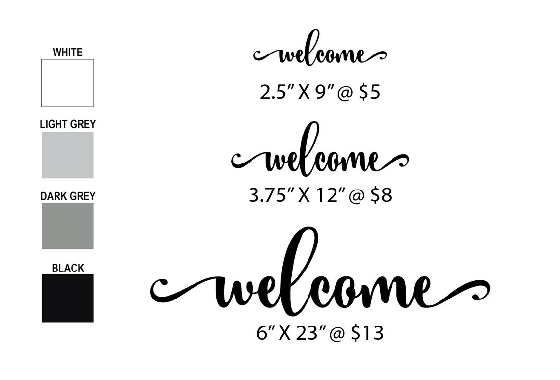 Welcome Vinyl Decal for Front Door Hallway Wall Anywhere. - Etsy