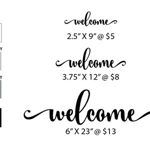 Welcome Vinyl Decal for Front Door, Hallway, Wall, Anywhere. Free ...