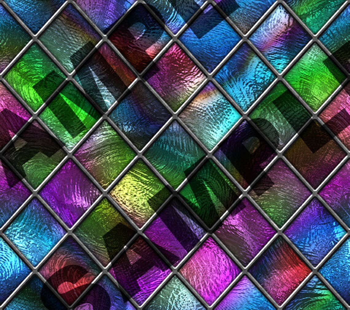 Stained Glass Diamond Pattern Sublimation Tumbler Template - Etsy