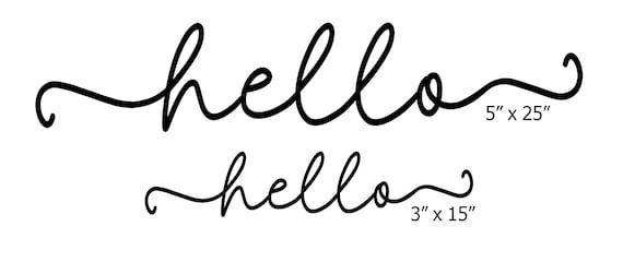 Hello Vinyl Decal for Front Door Hallway Wall Anywhere. | Etsy