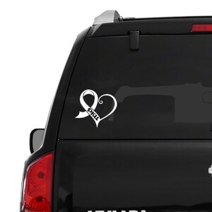 PKU Phenylketonuria White Heart Ribbon Decal - Etsy