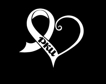 PKU Heart Vinyl Decal Sticker - Etsy