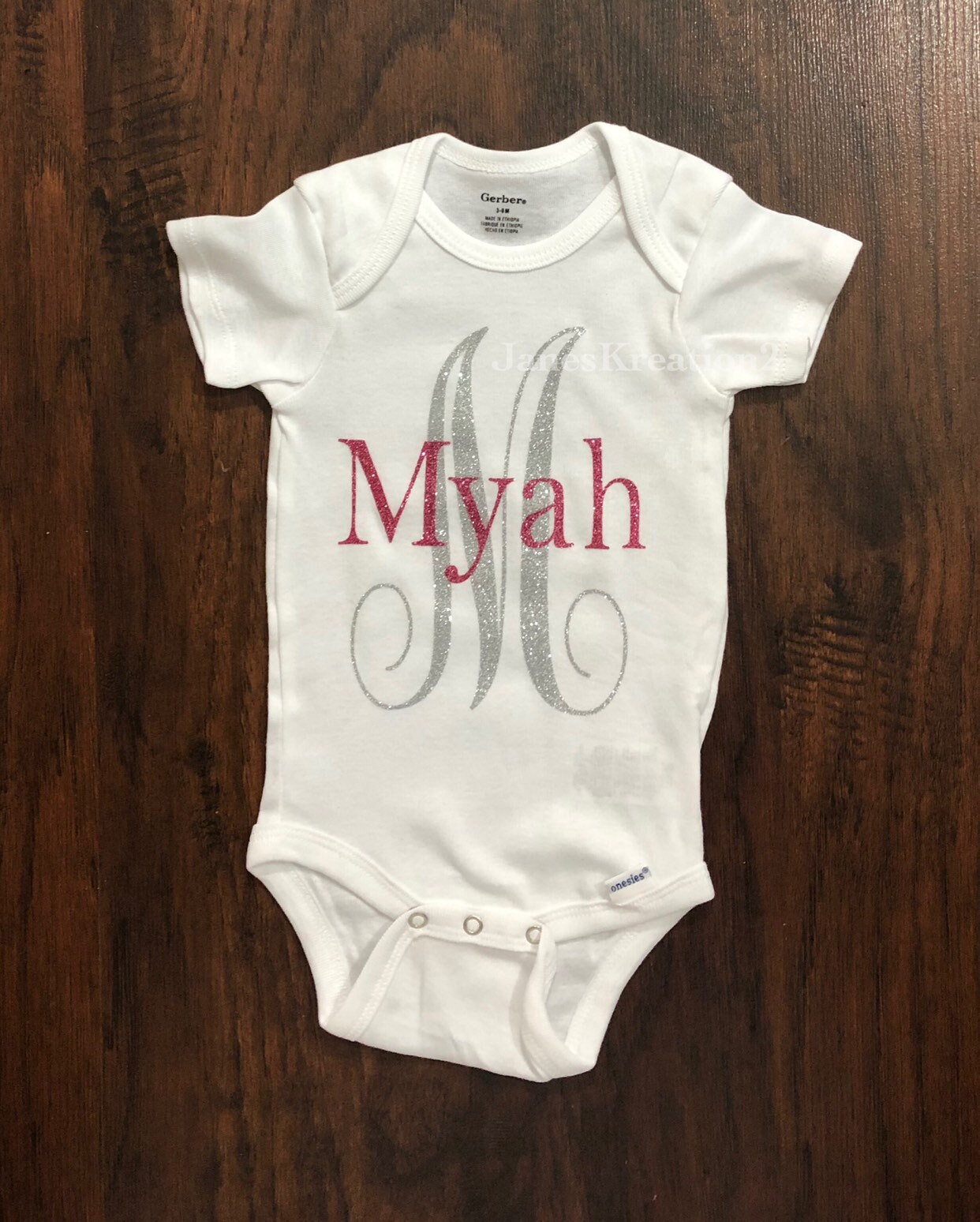 Monogram Personalized baby girl Onesie® Custom baby Onesie® - Etsy