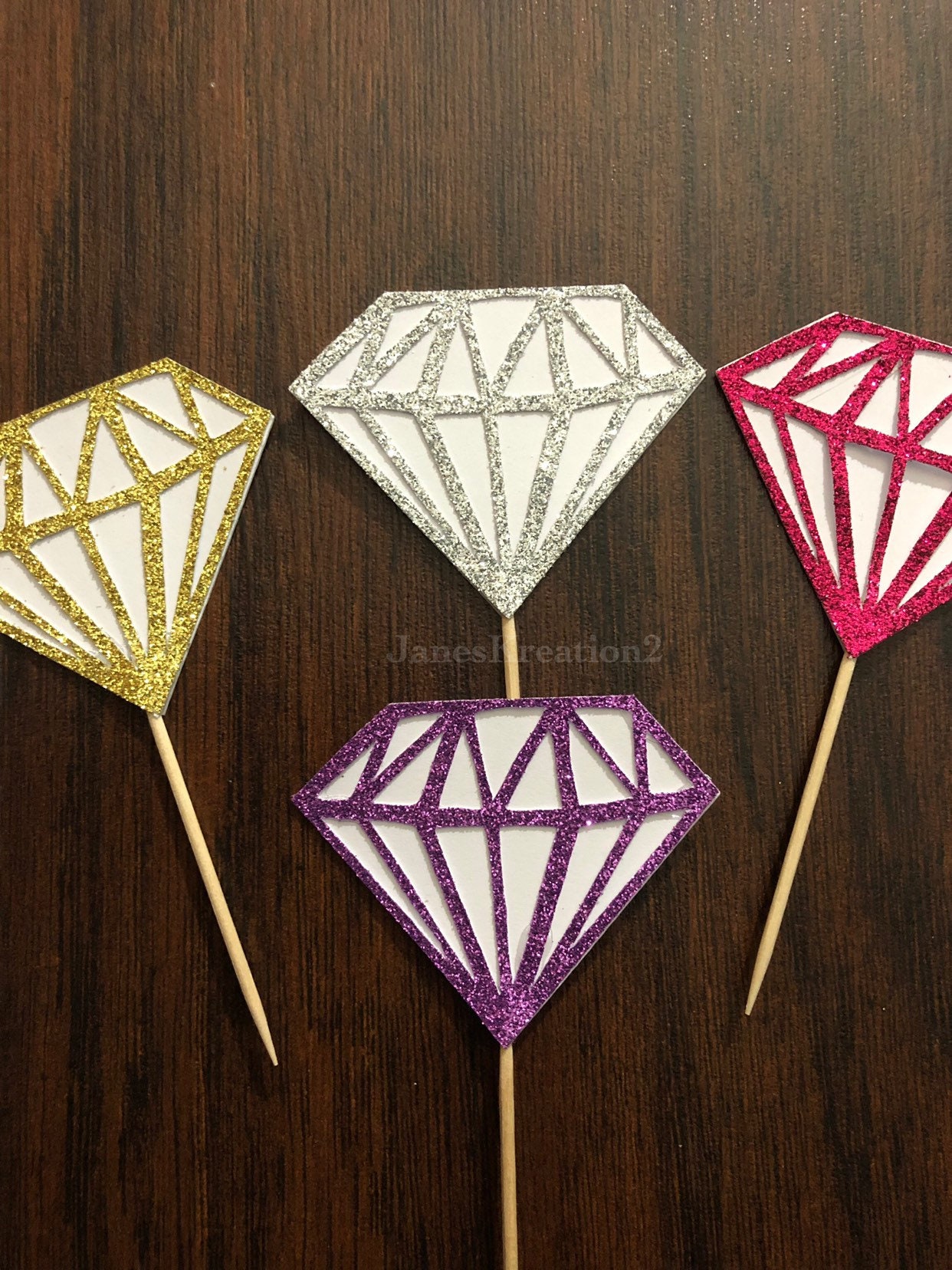 Gold Cupcake Toppers Diamond Ring Cupcake Toppers Bridal | Etsy