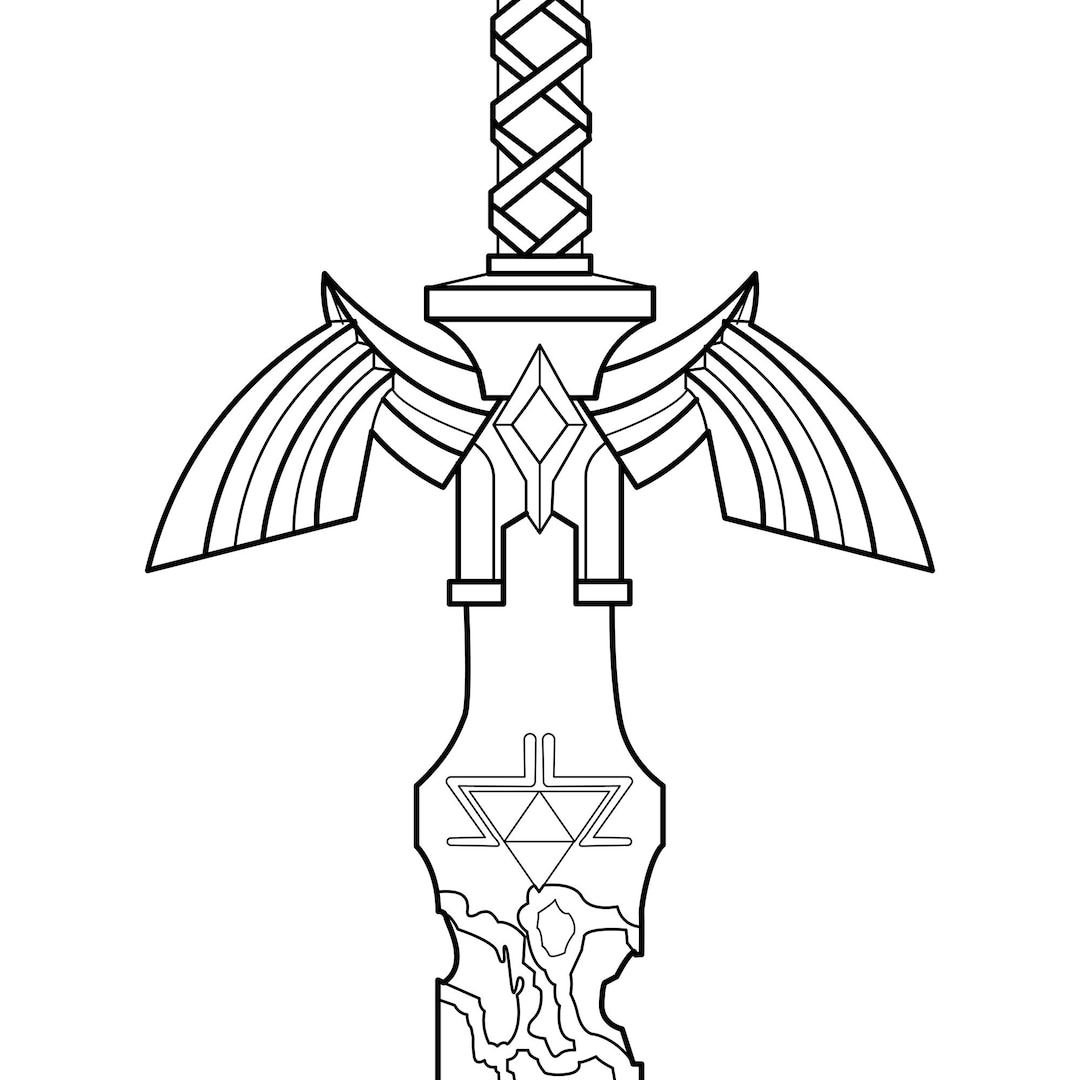 Link Master Sword Decayed Tears of the Kingdom Blueprint Cosplay ...