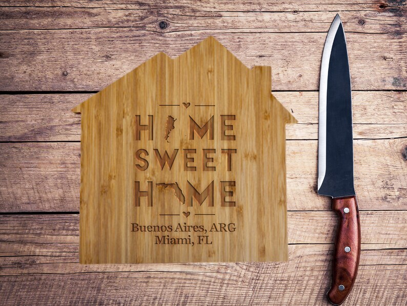 Personalized Engraved House-shaped Bamboo Cutting Board Makes - Etsy