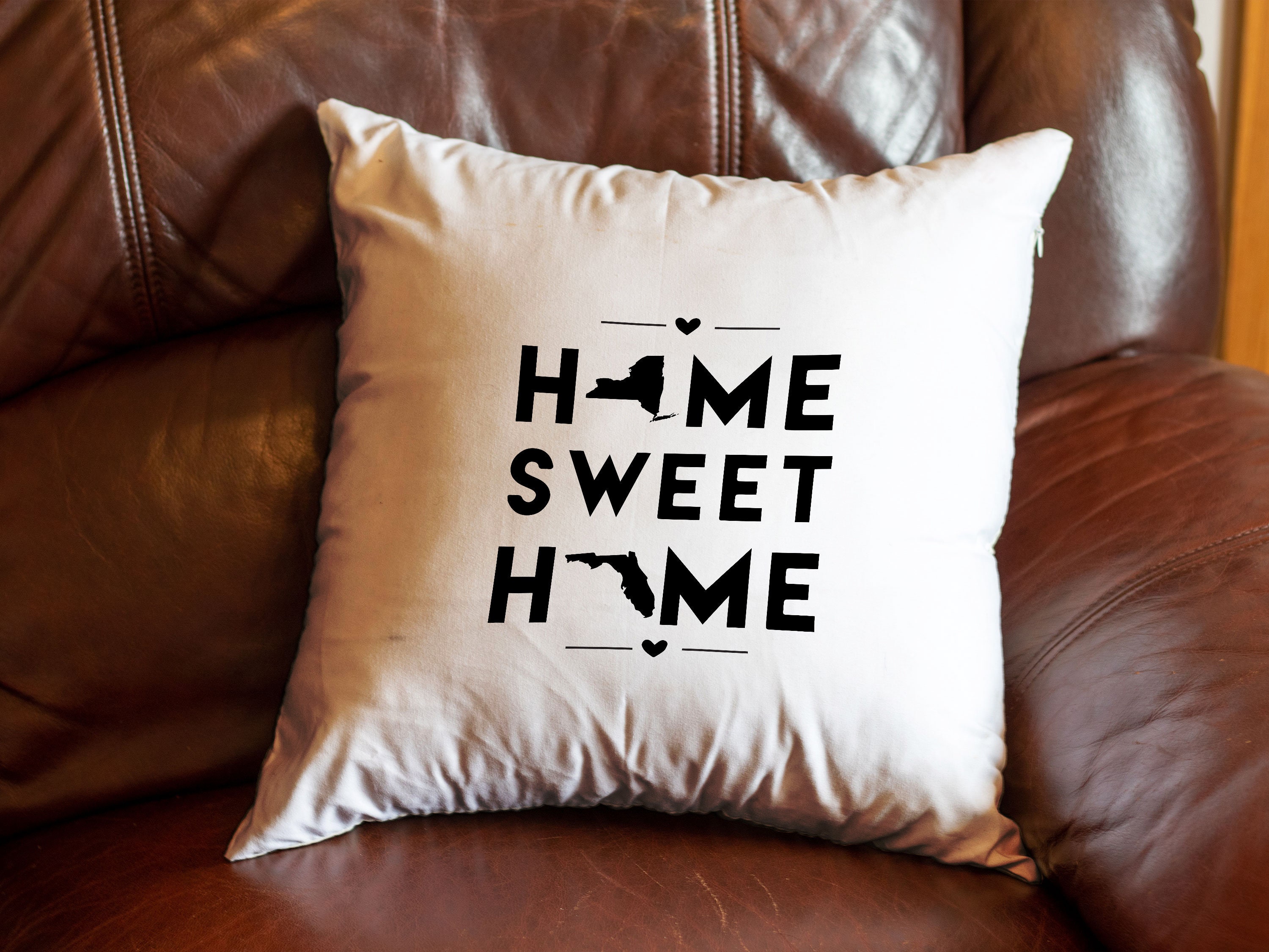 Unique Pillowcase Home Sweet Home With New York and Florida - Etsy