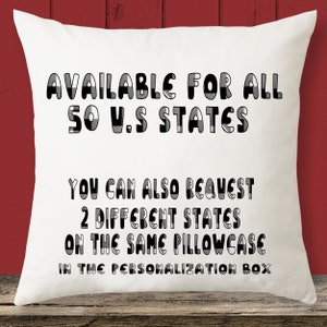 Buffalo Plaid Home Sweet Home US States Maps Throw Pillow Cover, State ...