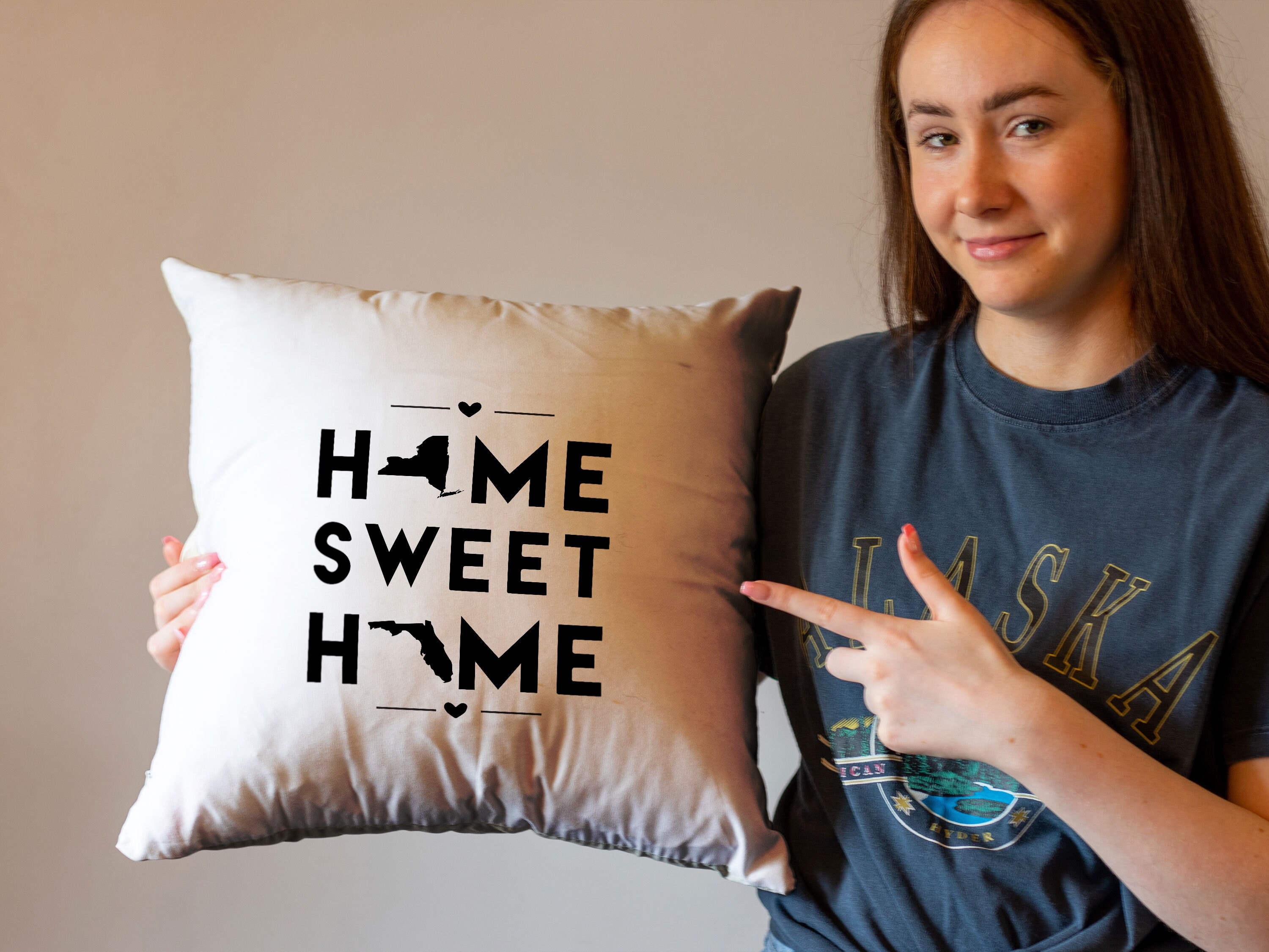 Unique Pillowcase Home Sweet Home With New York and Florida - Etsy