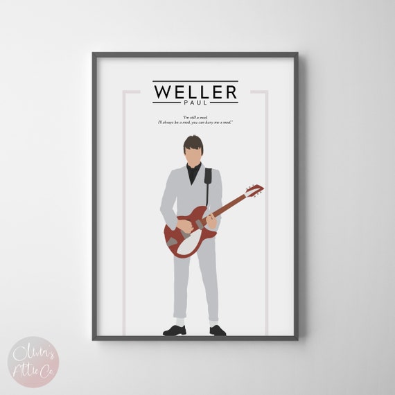 Paul Weller Print A3 / A4 / A5 Size Minimalist Poster / - Etsy