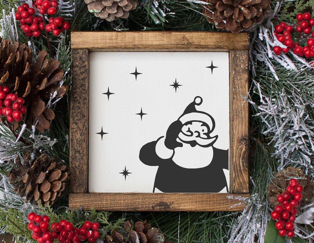 Santa Sign SVG, Christmas Sign SVG, Holiday, Home Decor, Santa Claus ...