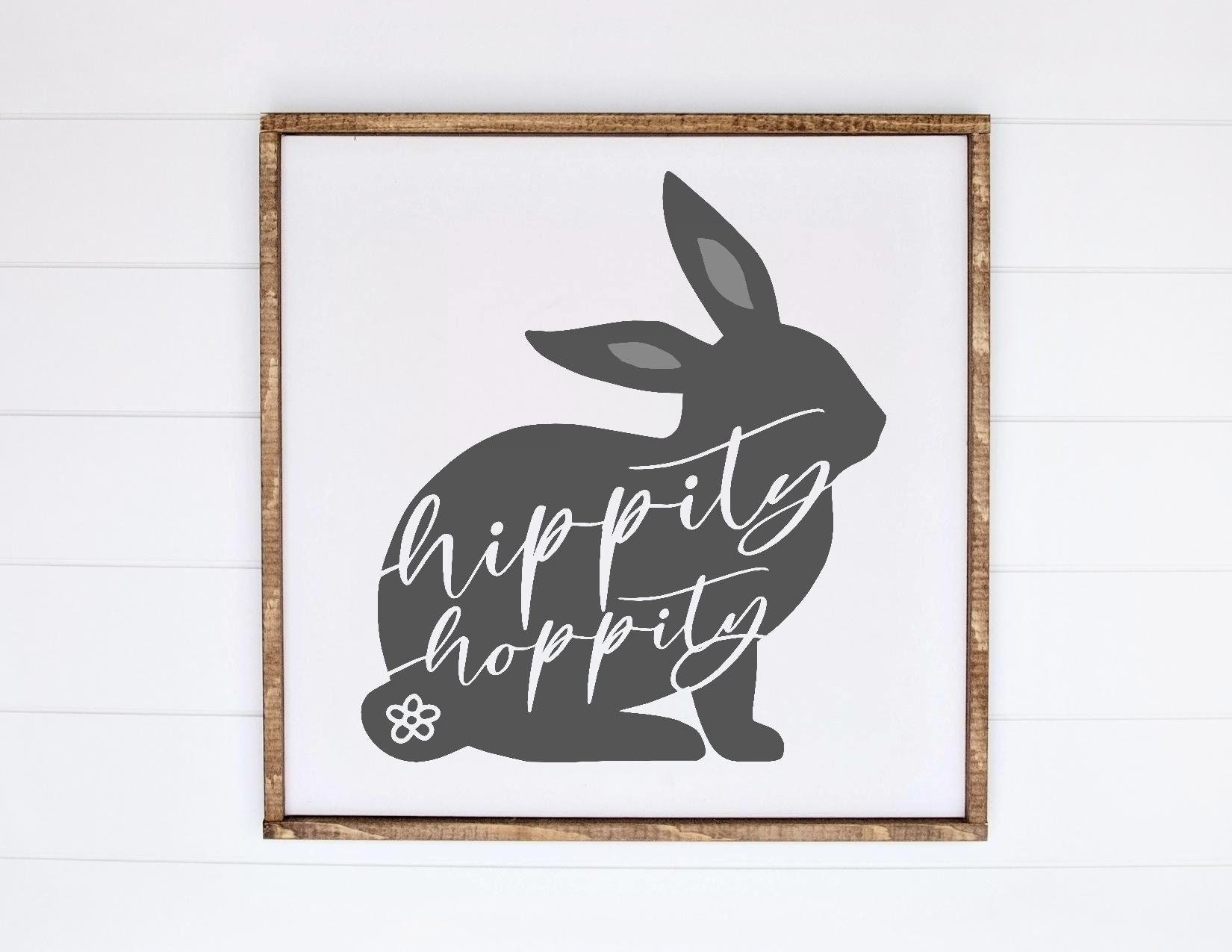 Easter Bunny Sign SVG Hippity Hoppity SVG Spring Sign SVG | Etsy
