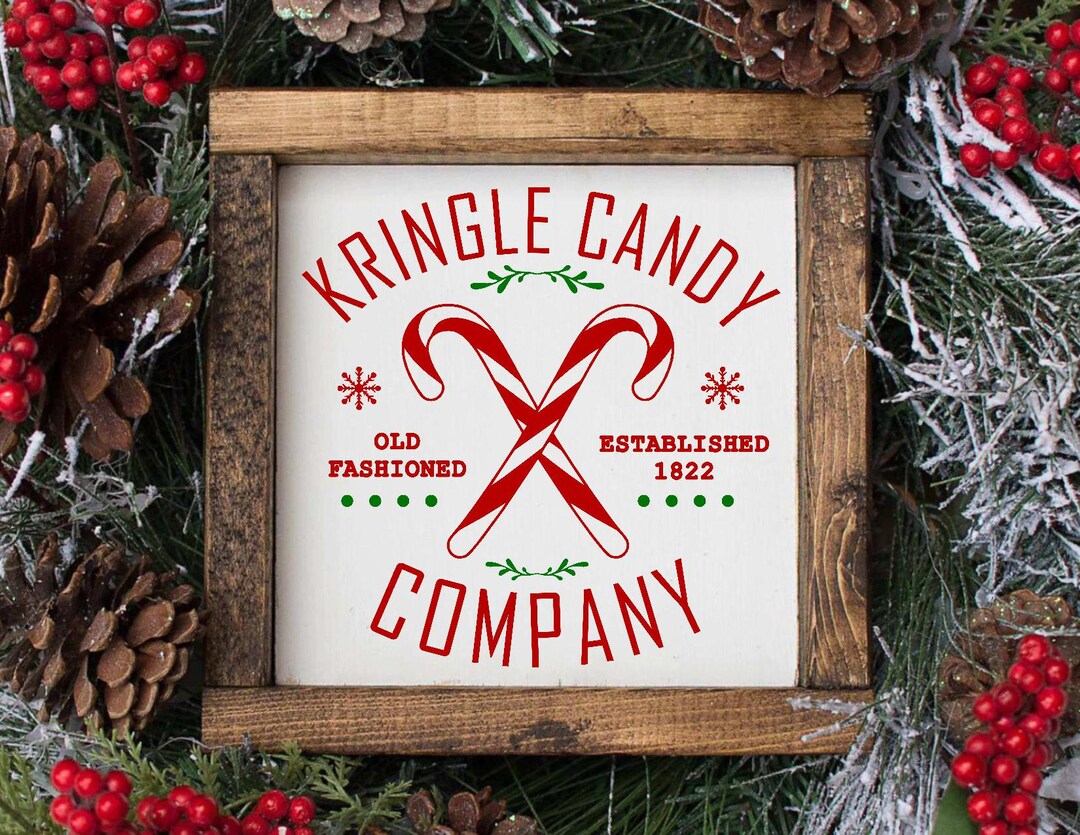 Christmas Sign SVG, Kringle Candy Company, Santa Claus SVG, Holiday ...