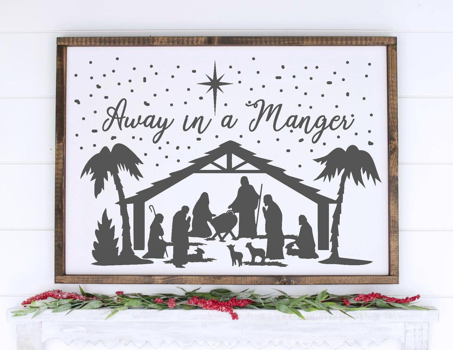 Away in A Manger SVG Christmas Sign SVG Holiday Home Decor - Etsy