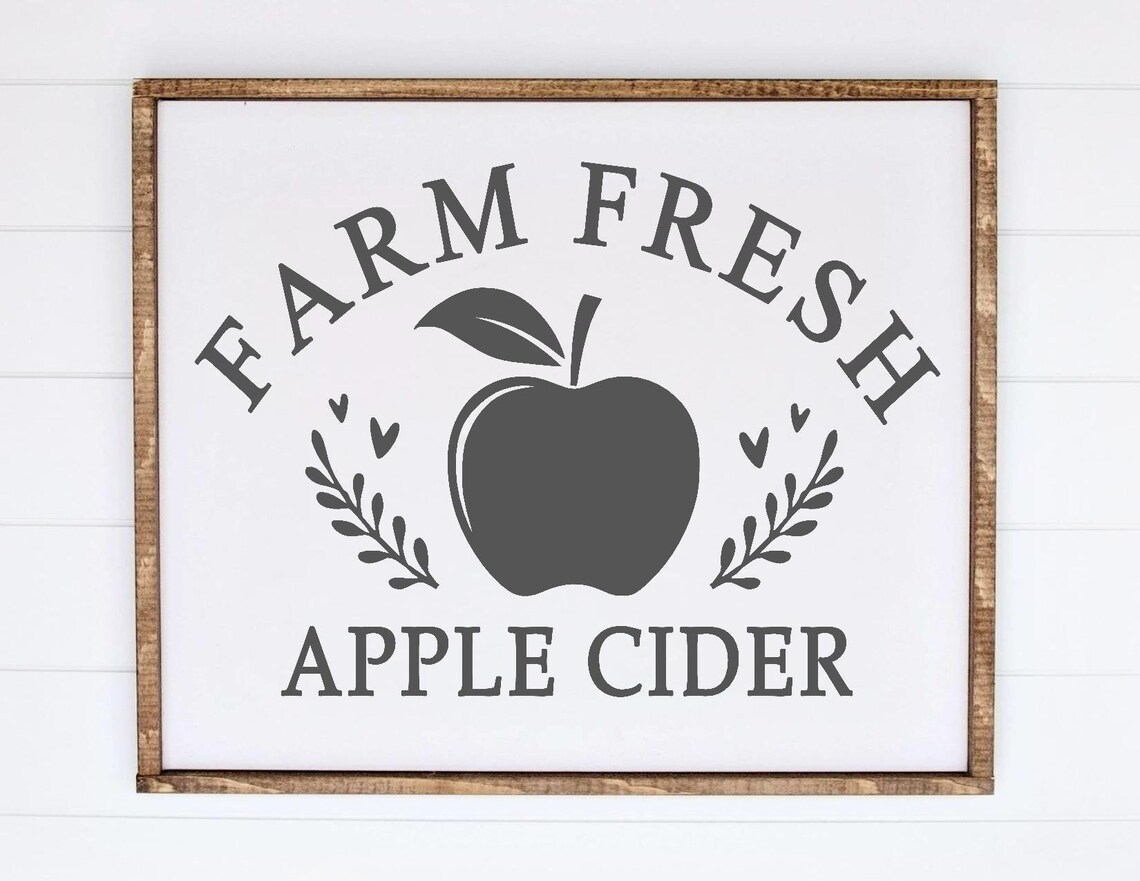 Farm Fresh Apple Cider SVG Fall Sign SVG Autumn SVG Home - Etsy