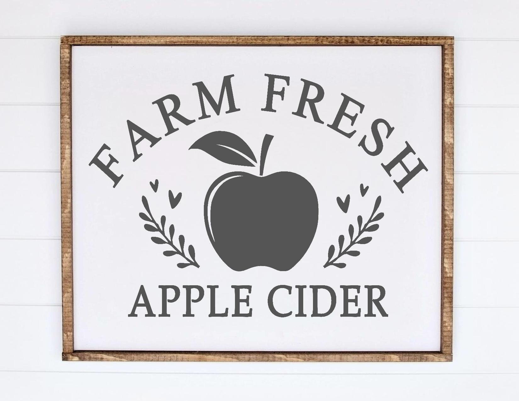 Farm Fresh Apple Cider SVG Fall Sign SVG Autumn SVG Home - Etsy