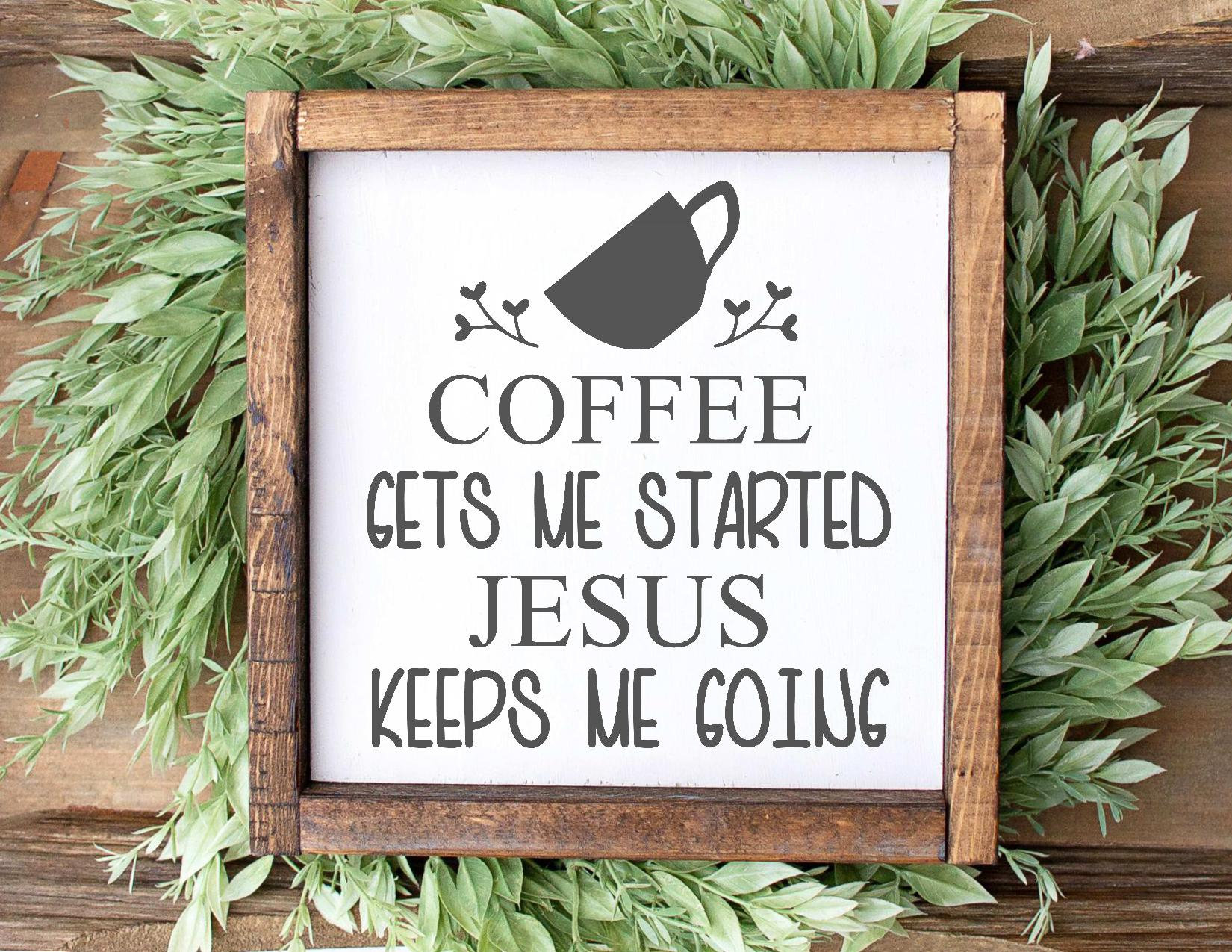 Coffee and Jesus SVG Jesus Sign Coffee Sign Kitchen | Etsy