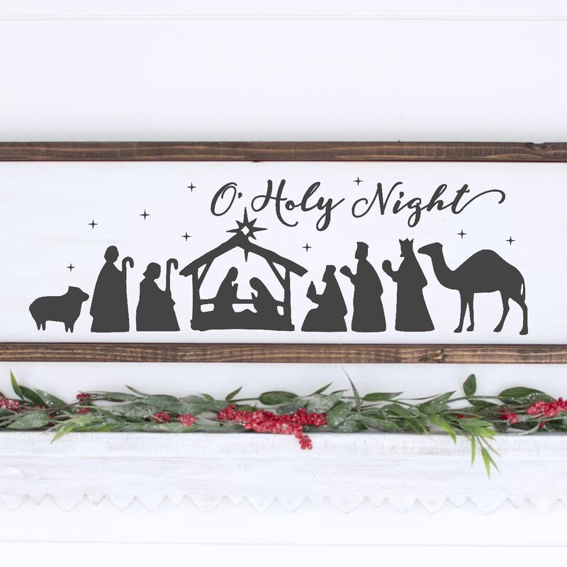 O Holy Night Stencil - Etsy