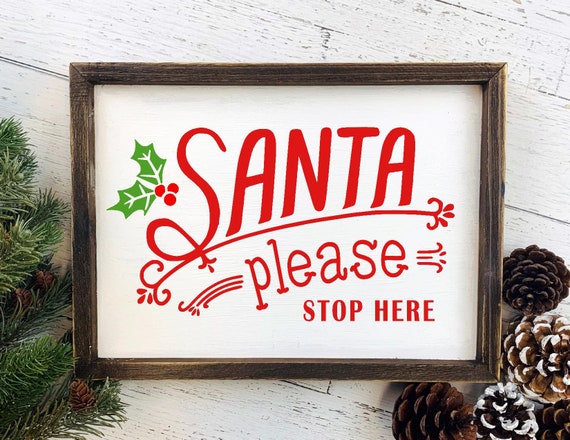 Christmas Sign SVG Santa SVG Holiday SVG Winter Santa | Etsy